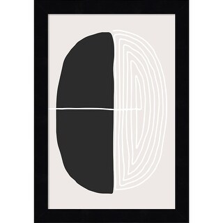 Black and White Oval by Incado Wood Framed Wall Art Print - Bed Bath ...