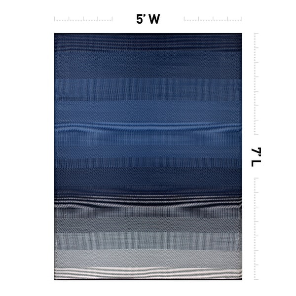 World Rug Gallery Contemporary Stripe Shade Geometric Reversible ...