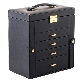 Mirrored Jewelry Box with Lock for Watches Rings Earrings Storage - 0. ...