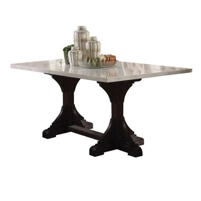 Espresso dining table solid wood Gerardo table round shape table - Bed ...