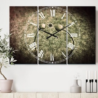 Designart 'Fungus on Leather Surface' Cottage 3 Panels Large Wall CLock ...