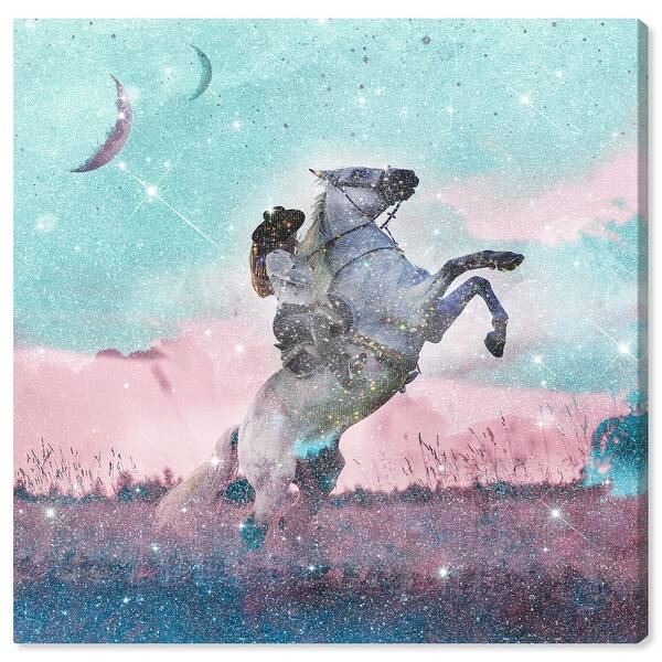 Oliver Gal 'Brave and Courage' Animals Blue Wall Art Canvas Print - Bed ...