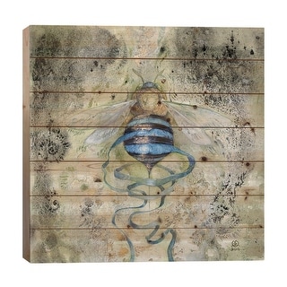 Blue Bee Print On Wood by Stephanie Law - Multi-Color - Bed Bath ...
