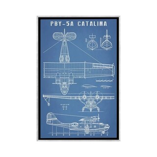 iCanvas "Vintage Seaplane Aircraft Blueprint" by Action Blueprints ...
