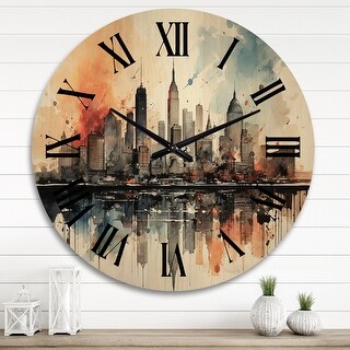 Designart "Colorful Nyc Cityscape Watercolor II" New York City ...