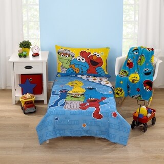 Sesame Street Come and Play Elmo and friends 4 Piece Toddler Bed Set ...