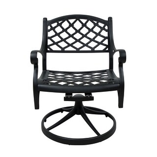 Set of 1 Outdoor cast aluminum patio swivel chair - Bed Bath & Beyond ...