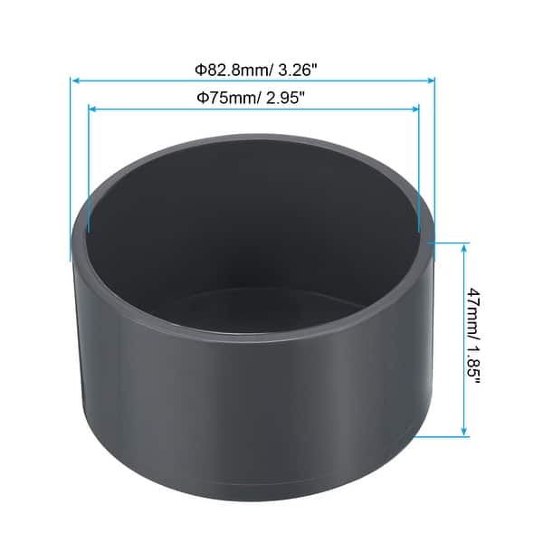 2" UPVC Pipe End Cap Fitting, Furniture Grade Plug Coupling Grey - Bed ...