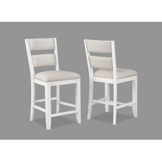 2pc Set Farmhouse Ladder Back Counter Height Side Chair Stool with ...