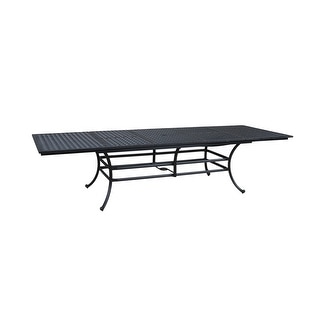 Rectangular Extended Dining Table, Powder Coated Cast Aluminum Frame ...