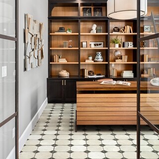 Merola Tile Kings Yard Nero 17-5/8" x 17-5/8" Ceramic Floor and Wall ...