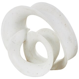 White Polystone Wavy Shaped Abstract Decorative Sculpture with Cutouts ...