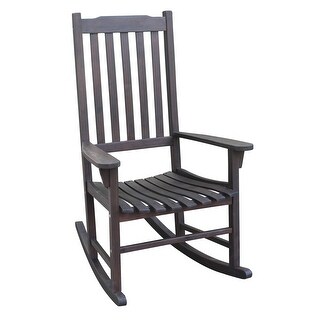 Dark Brown Acacia Wood Outdoor Rocking Chair - Bed Bath & Beyond - 37246857