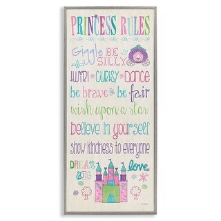 Princess Rules Castle Typography Framed Wall Art - Bed Bath & Beyond ...