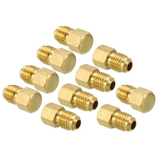Brass Flared Plug, 10 Pack SAE Flare Tube Fitting 45 Degree Fittings ...