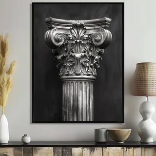Designart "Monochrome Grey Roman Architectural Artistry Monument Photo ...