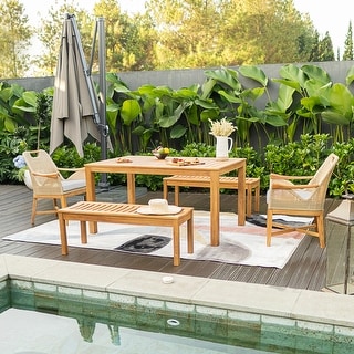 Cambridge Casual Sydney 5-piece Teak Patio Wicker Dining Set - Bed Bath ...