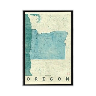 iCanvas "Oregon Map" by Hubert Roguski Framed - Bed Bath & Beyond ...