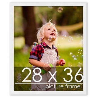 28x36 Frame White Wood Picture Frame - UV Acrylic, Foam Board Backing ...