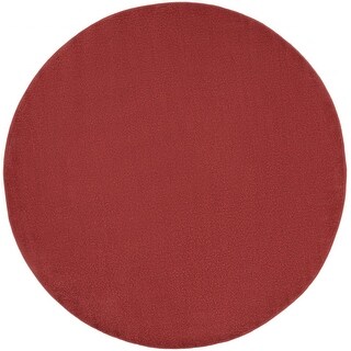 8' X 8' Brick Red Round Non Skid Indoor Outdoor Area Rug - 6' x 7 ...
