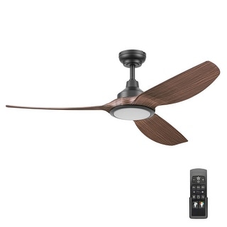 Honeywell "Sirro" 52-Inch Matte Black with Chocolate Auburn Blades Damp ...