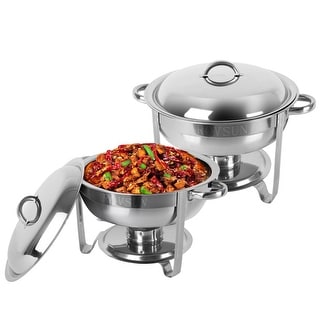 2 Set 5Qt Stainless Steel Round Chafing Dish - Bed Bath & Beyond - 39176009