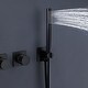 Matte Black Three Handle Shower System with Shower Head - 10 inch - Bed ...