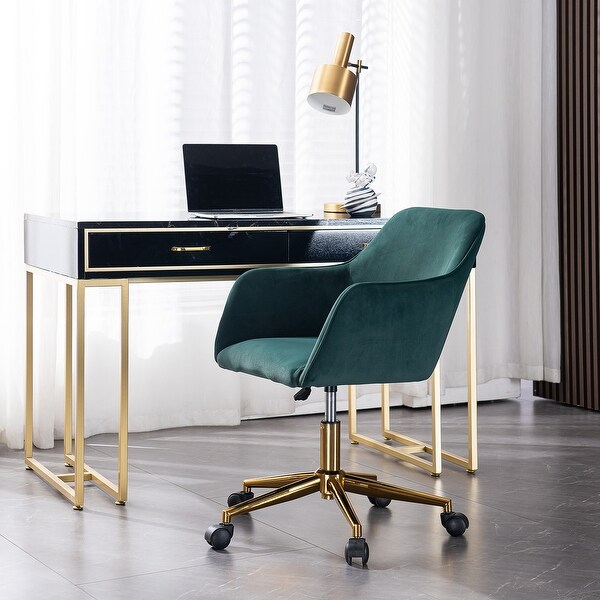 Velvet Swivel Office Chair Adjustable Accent Chairs with Wheels Bed Bath Beyond 38294262