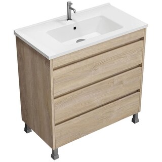 Nameeks Sky-3418-3 Sky 34" Free Standing Single Basin Vanity Set with ...