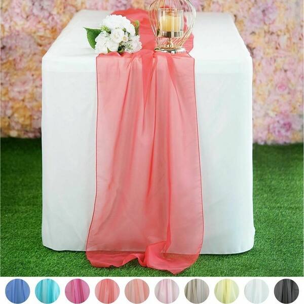 12 Piece Premium Chiffron Wedding Extra Wide Table Runners Natural - 22 ...