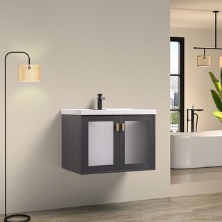 28 Inch Wall-Mounted Bathroom Vanity With Sink - Bed Bath & Beyond ...