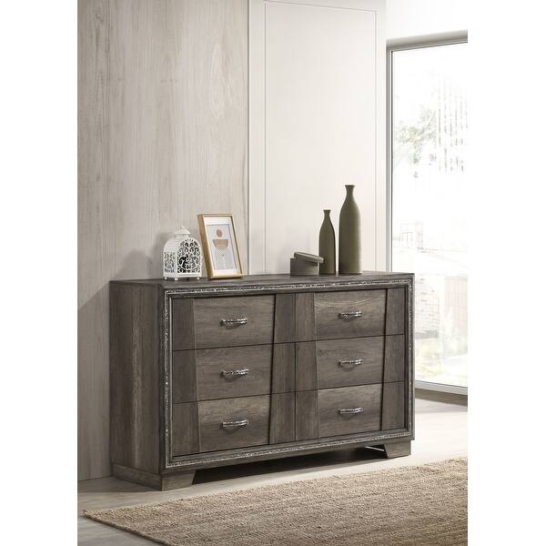 Sheffield Grey Oak 6-drawer Dresser - Bed Bath & Beyond - 39099482