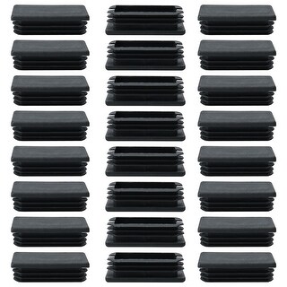 30x60mm Plastic Rectangle Rib Tube Inserts Pipe Tubing Glide Furniture ...