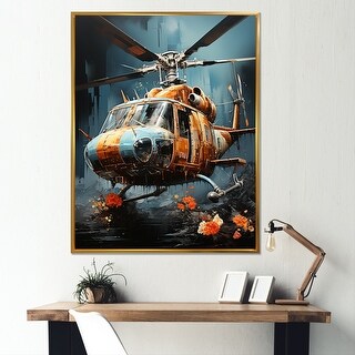 Designart "Military Apache Helicopter Reconnaissance " Military Framed ...