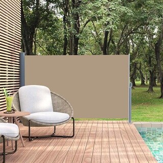 Outdoor Patio Single Side Awning Privacy Screen Pull Out Shed, Brown ...