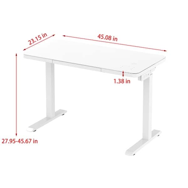 Glass Tabletop Standing Desk with Wireless Charging - Bed Bath & Beyond ...