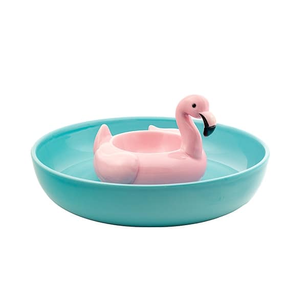 10 Strawberry Street Flamingo Pool Float Chip and Dip Platter - 12 ...