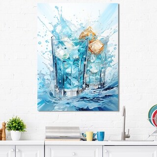 Designart "Blue Soda Bubbly Reflections I" Soda Wall Art - Bed Bath ...