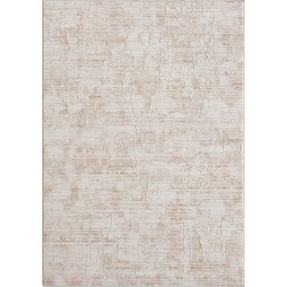 HomeRoots 8' X 10' Beige Abstract Area Rug - 8' x 10' - Bed Bath ...
