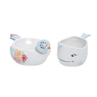 Transpac Tiny Happy Bird/narwhal Planter Set of 2 Spring Home ...