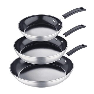 Smart by - 3 Pc, 8", 10" & 12" Forged Aluminum Nesting Fry Pan Set with ...