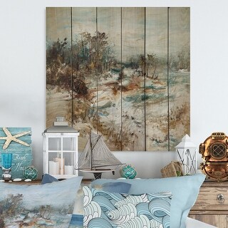 Designart 'Cottage Landscape In Winter IV' Traditional Wood Wall Art ...