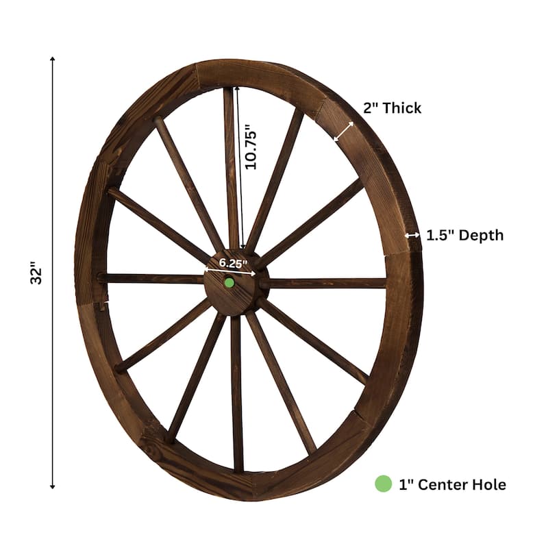 Heritage Rustic Wagon Wheel Trellis Wooden Wall Decor Set of 2 ...