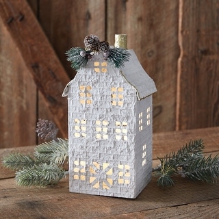 Snowy Mansion Luminary - 5.5''W x 5''D x 11.25''H - Bed Bath & Beyond ...