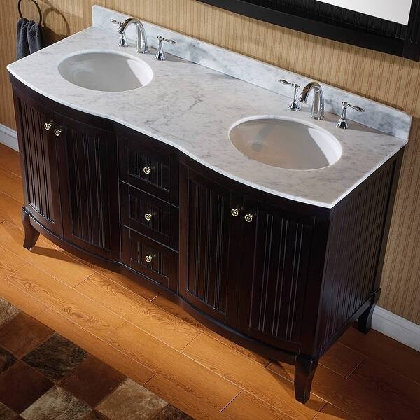 Khaleesi 60-inch Victorian Double Vanity Cabinet Only - Solid Wood ...