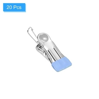 20Pcs Stainless Steel Clothespins Multipurpose Laundry Clips w Clasp ...