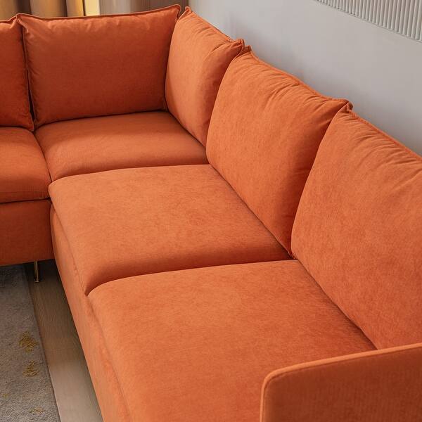 Modular L-shaped Corner Sectional Sofa Left Hand Facing Couch Cotton ...