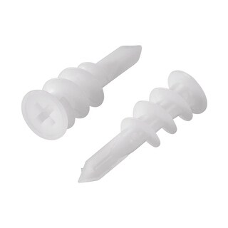 13x42mm Plastic Expansion Tube Drywall Wall Fixing White 25pcs - Bed ...