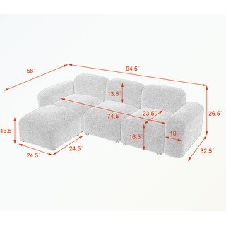 L-Shape Modular Sectional Sofa，DIY Combination，Teddy Fabric - Bed Bath ...