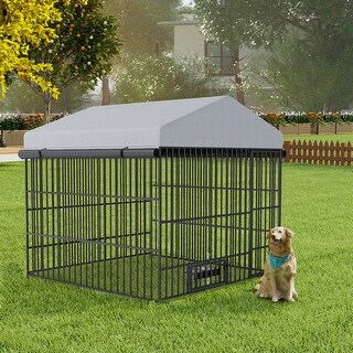 Large Dog Kennel Pet Pens Dogs Run Enclosure Animal Hutch Metal Coop ...